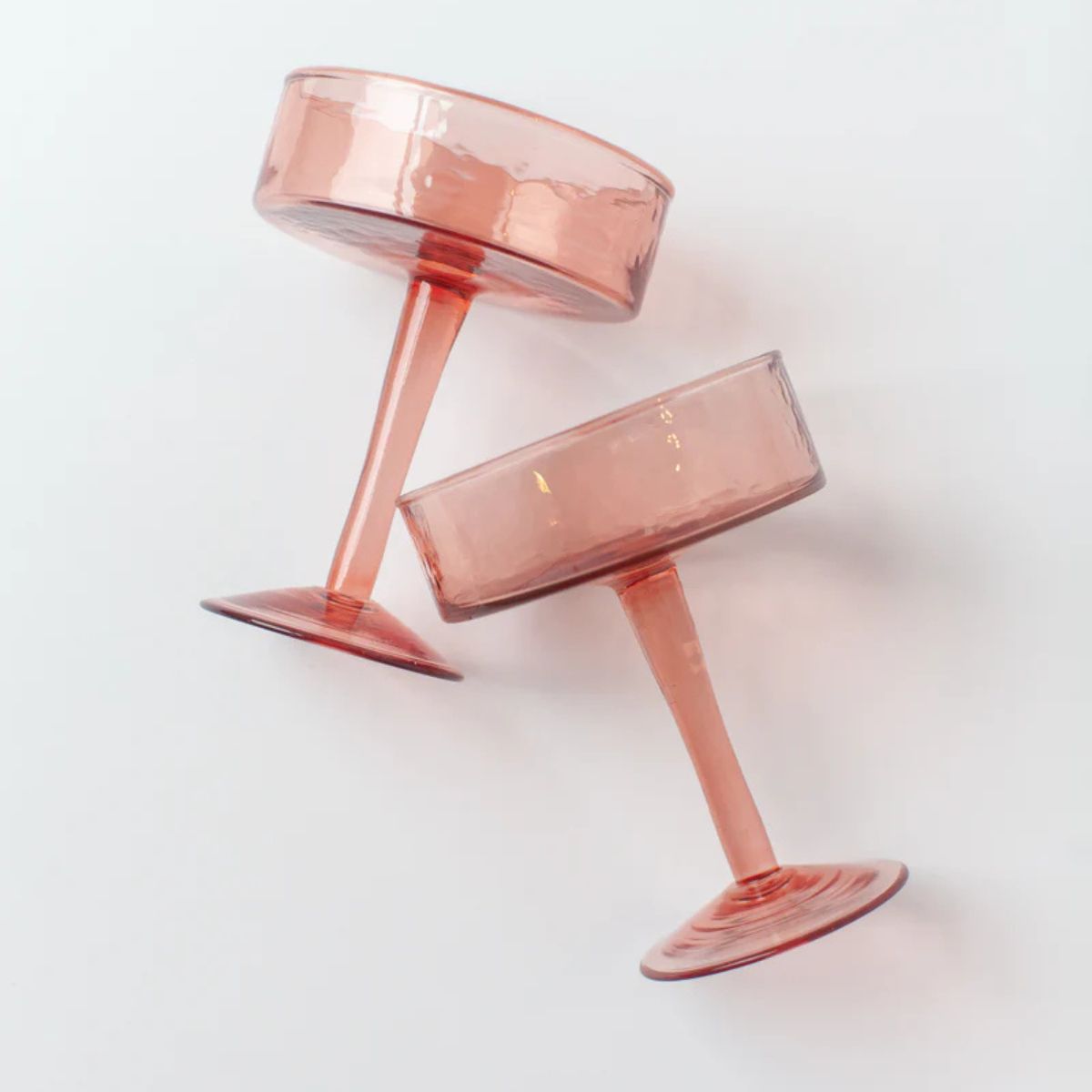 Handblown Hammered Coupe Glass Pair – Lolo